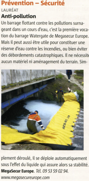 Le Barrage Water-Gate dans le magazine “Maires de France” n°320